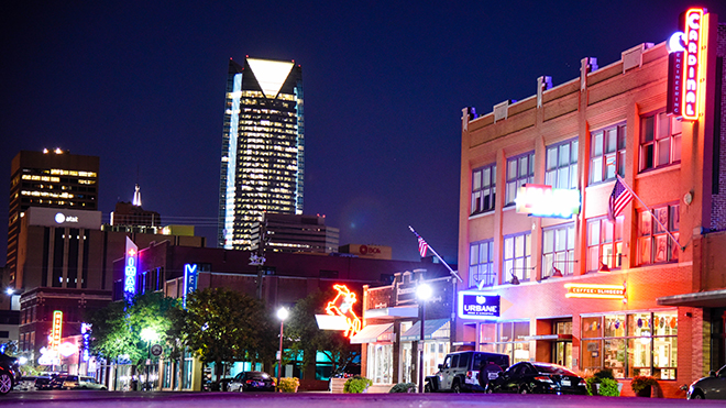 The neon lights of Broadway | Oklahoma City - A Better Life